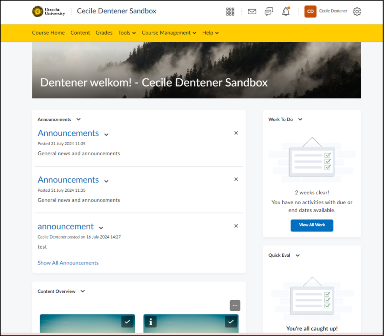 Navigating within Brightspace | Brightspace Support