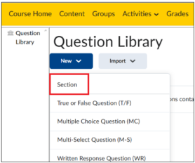 How to use the Question Library | Brightspace Support