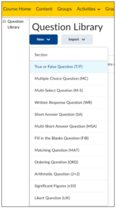 How to use the Question Library | Brightspace Support