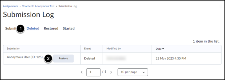 Submission logs | Brightspace Support