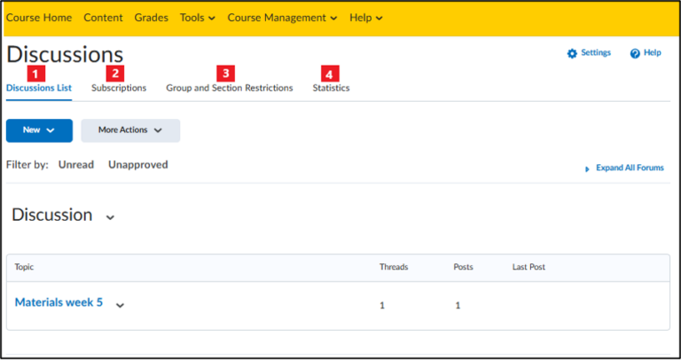 Use the discussion tool | Brightspace Support